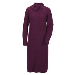 GOLDNER Damen Strickkleid "Kurzgr&ouml;&szlig;e Strickkleid mit raffiniertem asymmetrischem Kragen", lila, Gr. 22, Obermaterial: 70% Polyacryl PAN. 30%