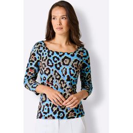 Damen 3/4-Arm-Shirt "Lyocell-Shirt", bunt, Gr. 46, CREATION L PREMIUM, bedruckt, gemustert, mehrfarbig, 96% Lyocell, 4% Elasthan, Shirts