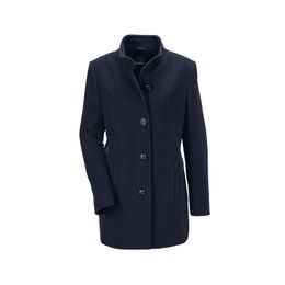 GOLDNER Damen Wolljacke "Eleganter Wintermantel mit Stehkragen", blau, Gr. 40, Obermaterial: 60% Wolle WO. 25% Polyester PES. 10% Polyamid PA. 5%