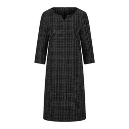 GOLDNER Damen Jerseykleid "Midi Baumwollkleid mit Karomuster", schwarz, Gr. 48, Obermaterial: 93% Baumwolle CO. 7% metallisierte Fasern MTF.,