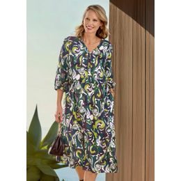 GOLDNER Damen Sommerkleid "Kurzgr&ouml;&szlig;e Elegantes Viskosekleid mit Stufenrock", gr&uuml;n, Gr. 20, Obermaterial: 100% Viskose CV., Kleider, ausgestelltes