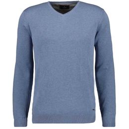 Ragman Herren V-Ausschnitt-Pullover, blau, Gr. L, 100% Baumwolle, Pullover