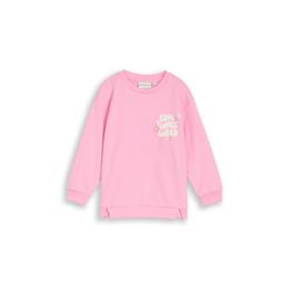 Tom Tailor M&auml;dchen Oversize Sweatshirt mit Print, rosa, Uni, Gr. 116/122
