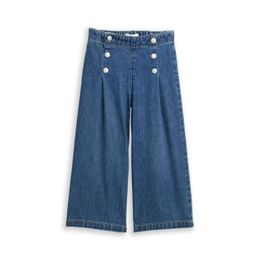 Tom Tailor M&auml;dchen Wide Leg Jeans, blau, Uni, Gr. 134