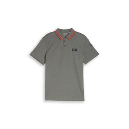 Tom Tailor Herren Poloshirt mit &Auml;rmeltasche, gr&uuml;n, Meliert, Gr. XXL
