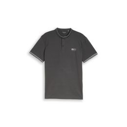 Tom Tailor Herren Poloshirt mit Stehkragen, schwarz, Uni, Gr. XXL
