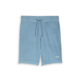 Tom Tailor Herren Shorts mit Waffelstruktur, blau, Uni, Gr. XL