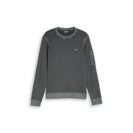 Tom Tailor Herren Sweatshirt mit &Auml;rmeltasche, schwarz, Uni, Gr. XXL