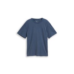 Tom Tailor Denim Herren Relaxed Fit T-Shirt aus Baumwolle, blau, Uni, Gr. M