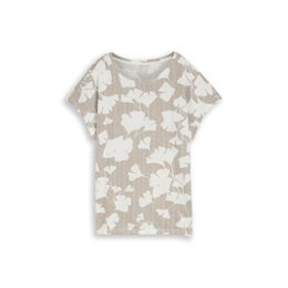 Tom Tailor Damen T-Shirt mit Muster, wei&szlig;, Gemustert, Gr. M