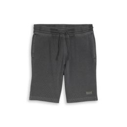 Tom Tailor Herren Shorts mit Waffelstruktur, schwarz, Uni, Gr. S