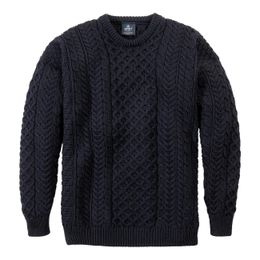 Aran Woollen Mills Merino-Aran-Pullover, Herren - 54 - Navy, aus Schurwolle
