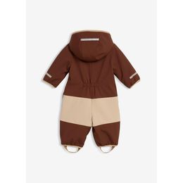 bonprix Softshell Overall mit Teddyfleece und Kapuze, braun, Fleece,Softshell