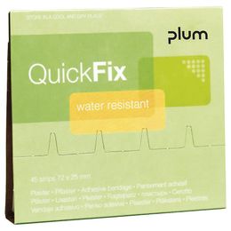 Plum Pflaster-Nachf&uuml;llpackung QuickFix, Water Resistant, VE 6 &agrave; 45 Stk, HxB 72 x 25 mm