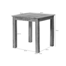 Esstisch Akazie 80x80x76 natur versiegelt NATURE OF SPIRIT #324