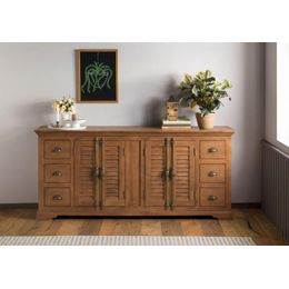 Sideboard Mango 200x45x90 beige ge&ouml;lt TOULOUSE #17