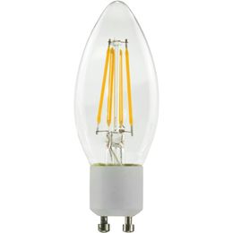 Segula LED-Leuchtmittel "LED Kerze - GU10", Energieeffizienz: G (A-G), transparent (klar), L:95cm &Oslash;:3,5cm, Leuchtmittel, LED Kerze - GU10, 2700K, klar, 3,2W, CRI 90, dimmbar