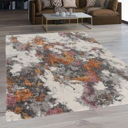 Hochflor-Teppich Paco Home "Vincenza 281", bunt (mehrfarbig), B:140cm H:34mm L:200cm, Polyester, Teppiche, samtweich und kuschelig, modernes Design, Used Look