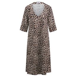 Emilia Lay - Kleid mit 3/4-Arm, beige, Gr. 42 / M - Leinen