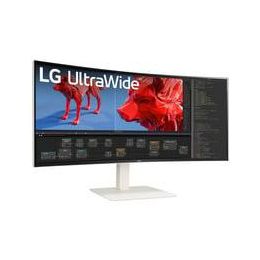 LG UltraWide 38BR85QC-W, LED-Monitor 95.3 cm (37.5 Zoll), wei&szlig;, WQHD+, Nano-IPS, Curved, HDMI, DP, USB-C, USB-Hub, 144Hz Panel