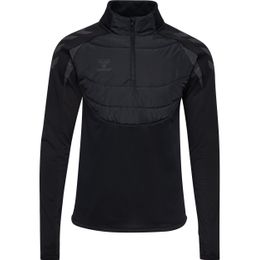 Trainingsshirt Hummel "HMLBTC WINTER TRAINING HALF ZIP", Damen, Gr. M, schwarz, Obermaterial: 90% Polyester, 10% Elasthan, Shirts Trainingsshirt, f&uuml;r Erwachsene, sportlicher Stil, schnell trocknend, atmungsaktiv