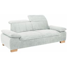 2,5-Sitzer Home Affaire "Bergamo Multifunktions-Couch, elegant und komfortabel", silber, B:215cm H:77cm T:90cm, Chenille 100% Polyester;Struktur fein ( 100% Polyester);Luxus-Kunstleder;Struktur weich (100% Polyester), Sofas, 2 5-Sitzer, mit Armlehn-und R&uuml;ckenfunktion, Federkern