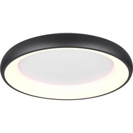Trio LEUCHTEN LED Deckenleuchte "CARDONA, runde LED Deckenlampe B&uuml;ro, &Oslash; 62cm, 4400 Lumen 38W, dimmbar", schwarz (schwarz matt), 1, &Oslash; 62cm H: 10cm, 1 Stk., Leuchten, CCT - Lichtfarbe einstellbar 2300/3000/4000K, auch Wandmontage m&ouml;glich, LED Deckenleuchte