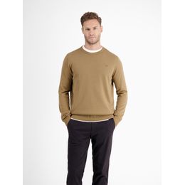 Strickpullover Lerros "Crewneck Strickpullover", Herren, Gr. S, beige (bold camel), 100% Baumwolle, Pullover Strickpullover, Weicher Strick-Pullover, Rundhalsausschnitt, lange &Auml;rmel, pflegeleicht