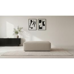 Polsterhocker Inosign "Koa", beige (sand), B:114cm H:44cm T:61cm, 100% Polyester, Hocker, Polsterhocker, Wellenunterfederung, weicher Lounge-Sitzkomfort