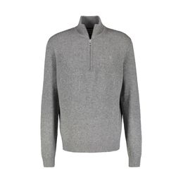Troyer Lerros "Schurwoll-Stricktroyer mit Kaschmiranteil", Herren, Gr. S, grau (platinum grau melange), 88% Schurwolle, 12% Kaschmir, ohne Ausschnitt, Pullover Troyer