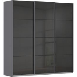 Schwebet&uuml;renschrank OTTO HOME "Kleiderschrank Schrank Garderobe AGORDO mit Dekor- oder Hochglanzfront", grau (graumetallic, hochglanz effektgrau, griffleisten graumetallic), B:203cm H:229cm T:62cm, Holzwerkstoff, Schr&auml;nke, Schwebet&uuml;renschrank, in 4 Breiten und 2 H&ouml;hen MADE IN GERMANY