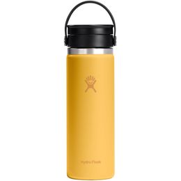 Thermobecher Hydro Flask "20 Oz Wide Flex SIP Lid", gelb (sunbeam), B:7,37cm H:27,31cm &Oslash;:7,37cm, Edelstahl, Trinkgef&auml;&szlig;e, Thermobecher, Hochwertiger 18/8 Edelstahl