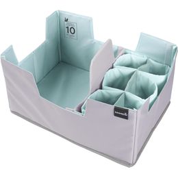 Faltbox keeeper "nea, faltbarer Einkaufsorganizer f&uuml;r Klappboxen", blau (aquamarine), B:42cm H:22,5cm T:29,5cm, Polyethylenterephthalat (PET), Aufbewahrungsboxen, Faltbox, aus recycelten PET-Flaschen