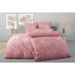 Bettw&auml;sche OTTO HOME "Soucy", rosa, B/L: 135cm x 200cm, 1 Stk., 1 Stk., Satin, B/L: 80cm x 80cm, 2 Stk., Satin, Obermaterial: 100% Baumwolle, Bettw&auml;sche, Bettw&auml;sche, ab Gr. 135x200, 100% Baumwolle, Renforc&eacute; & PREMIUM Satin (TC300)