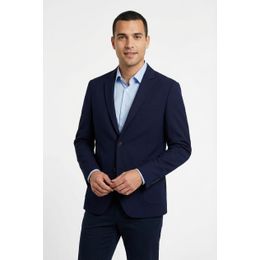 Sakko LINDBERGH, Herren, Gr. L, navy, Web, Obermaterial: 65% Polyester, 31% Viskose, 4% Elasthan. Futter: 100% Polyester, meliert, unifarben, normal h&uuml;ftbedeckend, tiefer V-Ausschnitt, Sakkos Sakko, mit Viskose und Stretch, in melierter Optik