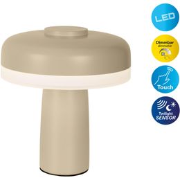 N&auml;ve N&Auml;VE LED Tischleuchte "Pilu", beige, 1, H: 16,5cm, 1 Stk., Leuchten, Akku, inkl. USB-Kabel 80cm, stufenweise dimmbar per Ber&uuml;hrungssensor, LED Tischleuchte