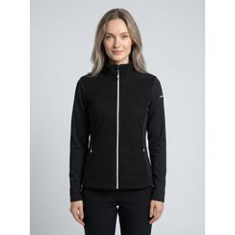 Fleecejacke Icepeak "Icepeak ETTENHEIM", Damen, Gr. XL, basic schwarz, Fleece, Obermaterial: 84% Polyester, 13% Viskose, 3% Elasthan, hoch geschlossener Ausschnitt, eingefasste Kante, Jacken Fleecejacke, f&uuml;r Outdoor-Aktivit&auml;ten, atmungsaktiv, schnell trocknend