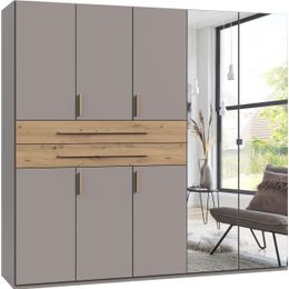 Dreht&uuml;renschrank wimex "Digit Kleiderschrank wahlweise mit oder ohne Spiegel", saharagrau, griffe und absetzungen artisan eiche nachbildung, B:225cm H:208cm T:58cm, Holzwerkstoff, Schr&auml;nke, Dreht&uuml;renschrank, erh&auml;ltlich in den Breiten 225cm oder 270cm (mit 8 oder 10 T&uuml;ren)