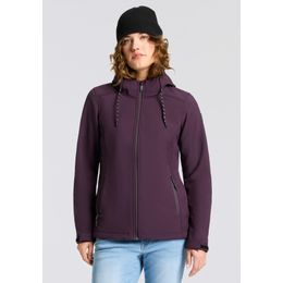 Softshelljacke Killtec "KOW 8 WMN SFTSHLL JCKT", Damen, Gr. 38, pflaume, Obermaterial: 92% Polyester, 8% Elasthan, normal, Jacken Softshelljacke, mit verstellbarer Kapuze, mit 2-Wege-Rei&szlig;verschluss, atmungsaktiv