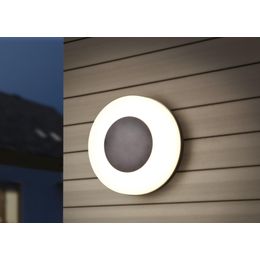 LED Au&szlig;en-Wandleuchte REALITY LEUCHTEN "MORENA, runde LED Wandlampe Deckenlampe Hauswand Fassade Garten IP54", schwarz (schwarz matt), &Oslash;:25cm, Leuchten, LED Au&szlig;en-Wandleuchte, Lichtfarbe einstellbar warmwei&szlig; bis kaltwei&szlig; 2300/3000/4000K 1500Lumen