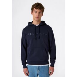 Kapuzensweatshirt Champion "ICONS TONAL Terry Hoodie with Big Logo", Herren, Gr. S, nny, Obermaterial: 70% Baumwolle, 30% Polyester, Sweatshirts Kapuzensweatshirt, f&uuml;r sportliche Aktivit&auml;ten, sportlicher Stil, mit Kapuze