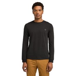 Langarmshirt Timberland "DUNSTAN RIVER Long Sleeve Tee", Herren, Gr. XXL, schwarz (schwarz, pavement), Jersey, Obermaterial: 100% Baumwolle, unifarben, Rundhals, Shirts Langarmshirt, mit Logostickerei, Rundhalsausschnitt, aus Baumwolle, pflegeleicht