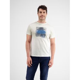 T-Shirt Lerros "Rundhals T-Shirt mit Fotoprint", Damen, Gr. S, wei&szlig; (broken wei&szlig;), 100% Baumwolle, Rundhals, Shirts T-Shirt