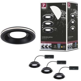 Paulmann LED Einbauleuchte "LED Einbauleuchte Sormus IP65 rund 100mm", schwarz, 3, &Oslash; 10cm H: 3,3cm, 3 Stk., Leuchten, Memoryfunktion, LED Einbauleuchte