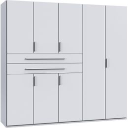 Dreht&uuml;renschrank wimex "Digit Kleiderschrank wahlweise mit oder ohne Spiegel", wei&szlig;, B:225cm H:208cm T:58cm, Holzwerkstoff, Schr&auml;nke, Dreht&uuml;renschrank, erh&auml;ltlich in den Breiten 225cm oder 270cm (mit 8 oder 10 T&uuml;ren)