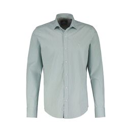 Langarmhemd Lerros "Modisches Hemd mit Haifischkragen, gemustert", Herren, Gr. 5XL, extraweit, blau (cloud blau), 97% Baumwolle, 3% Elasthan, Hemden Langarmhemd