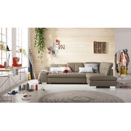 Ecksofa "SO 1200 inkl. Sitztiefen- & R&uuml;ckenverstellung f&uuml;r hohen Sitzkomfort", beige (graubeige gdu 2), B:292cm H:89cm T:212cm, 100% Polyester, SET ONE BY Musterring, Sofas, Ecksofa, wahlweise mit Bettfunktion, L-Form