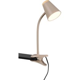 REALITY LEUCHTEN LED Klemmtischleuchte "PONGO, LED Klemmleuchte mit Kabel und Kippschalter, 4,5W 500 Lumen", braun, 1, H: 33cm, 1 Stk., Leuchten, 3000K warmwei&szlig;, verstellbare Klemmleuchte, Klammer 1-3 cm weit, H.33cm, LED Klemmtischleuchte