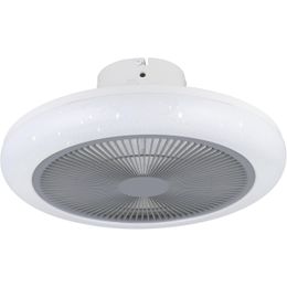 Eglo LED Deckenleuchte "KOSTRENA Leuchte und Ventilator - ABS - LED - 3X8,5W - IP20", wei&szlig;, grau, 3, &Oslash; 45,5cm H: 19cm, 1 Stk., Leuchten, Deckenventilator, Deckenleuchte, Wohnzimmer, Schlafzimmer, H19x&Oslash;45,5cm, LED Deckenleuchte