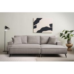 Sitzgruppe Home Affaire "TVINNU, Polsterecke L-Form, Schlaffunktion, mit Hocker", braun (hellbraun), B:275cm H:83cm T:173cm, Sitzm&ouml;bel-Sets, Sitzgruppe, Set, stellbar zum Schlafsofa (Krokodilverbinder)